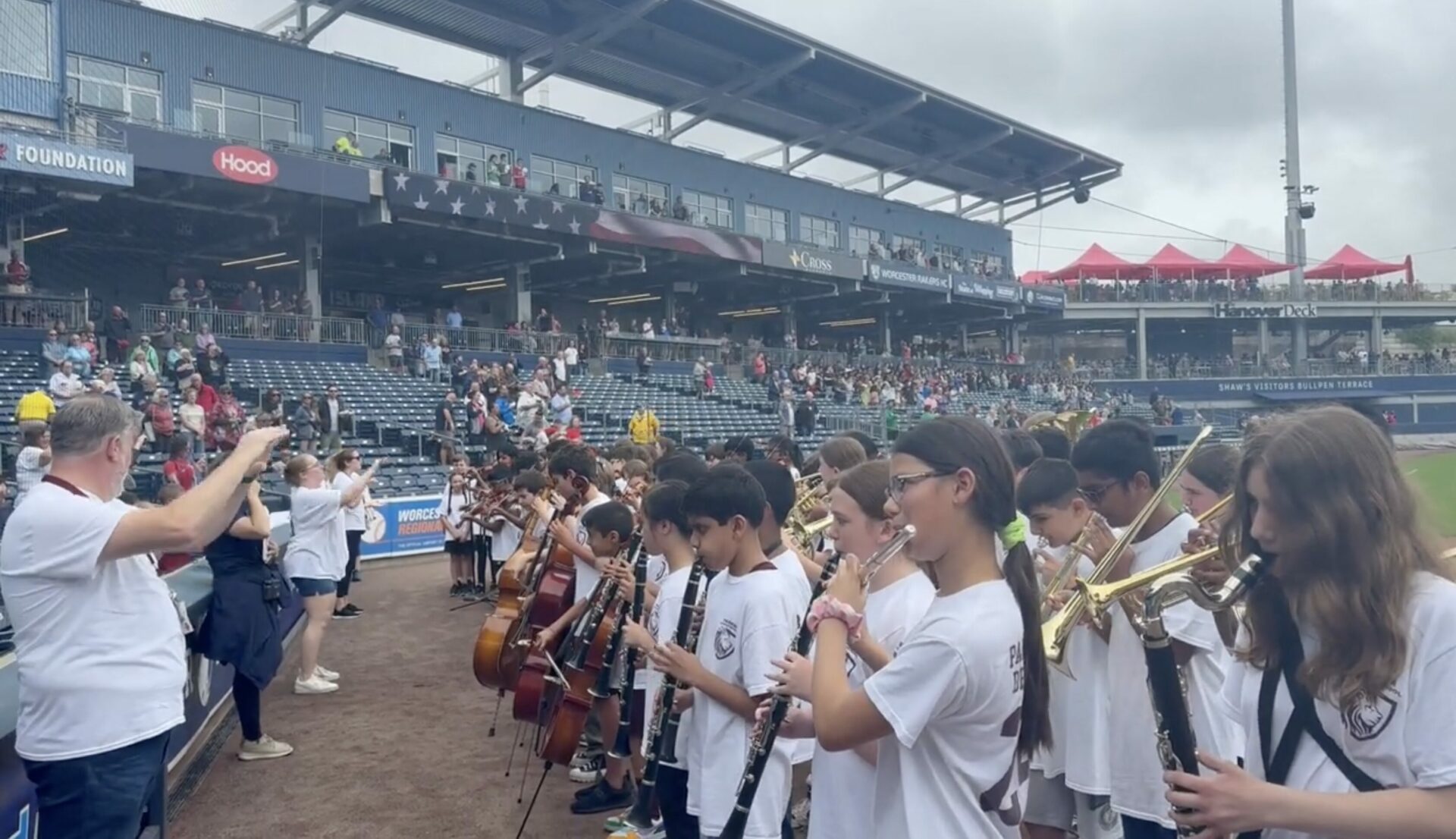 WATCH: Parker Middle School students perform National Anthem at WooSox ...